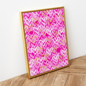 Pink Heart Preppy Wall Art Printable Preppy Room Decor for - Etsy