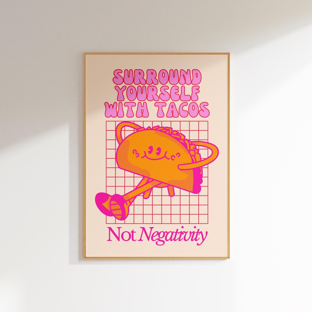 Happy Art Print Fun Kitchen Posters Cute Decor, Motivational Poster ...