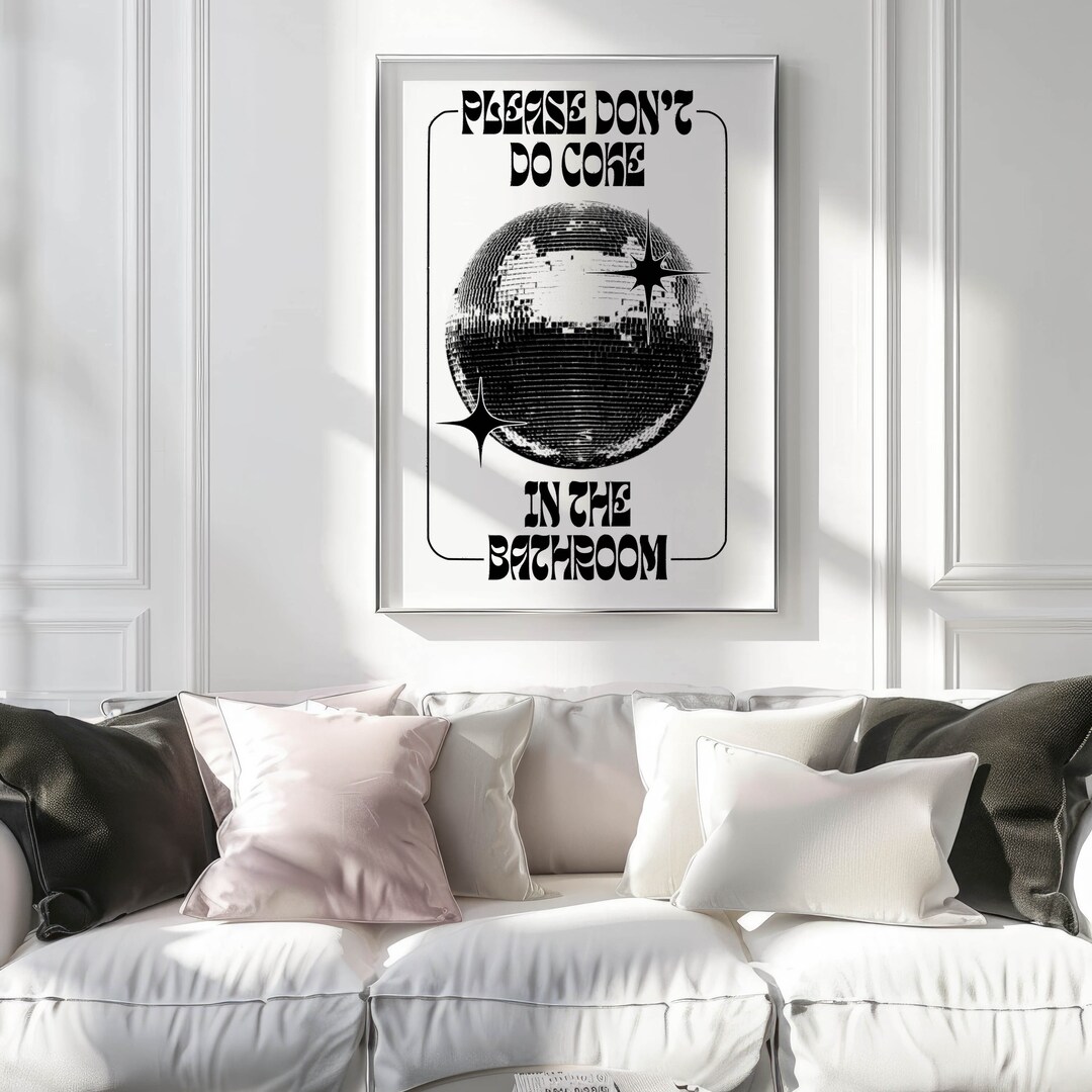 Don't Do Coke Funky Wall Art Quirky Home Decor, Aesthetic Poster Disco ...