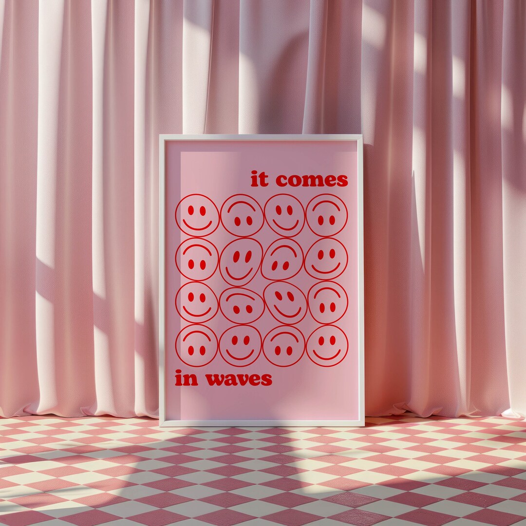 It Comes in Waves Spiritual Wall Art College Dorm Decor, Trendy Retro ...