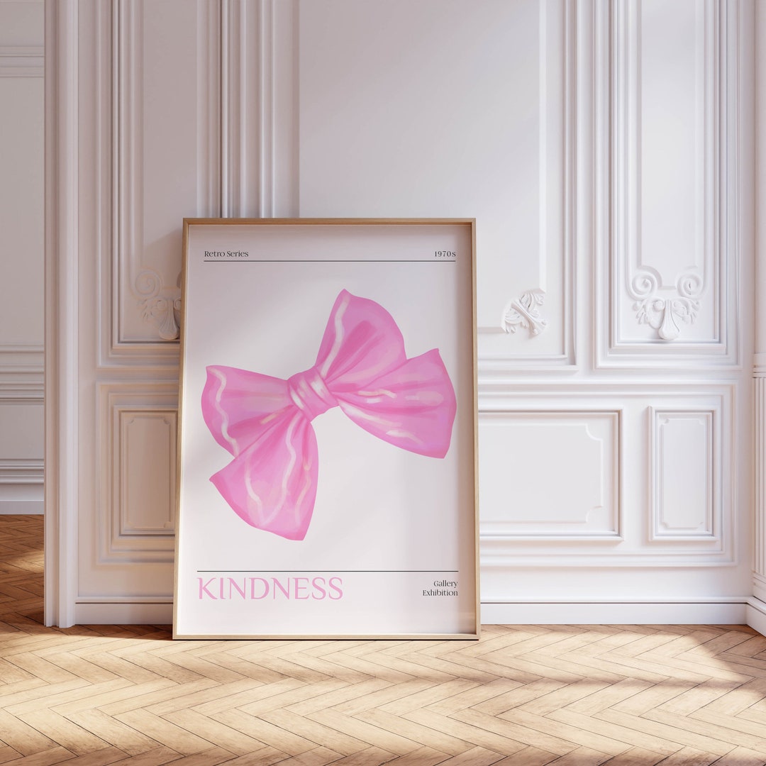 Quote Inspirational Coquette Ribbon Wall Art Trendy Pink Decor, Pink ...