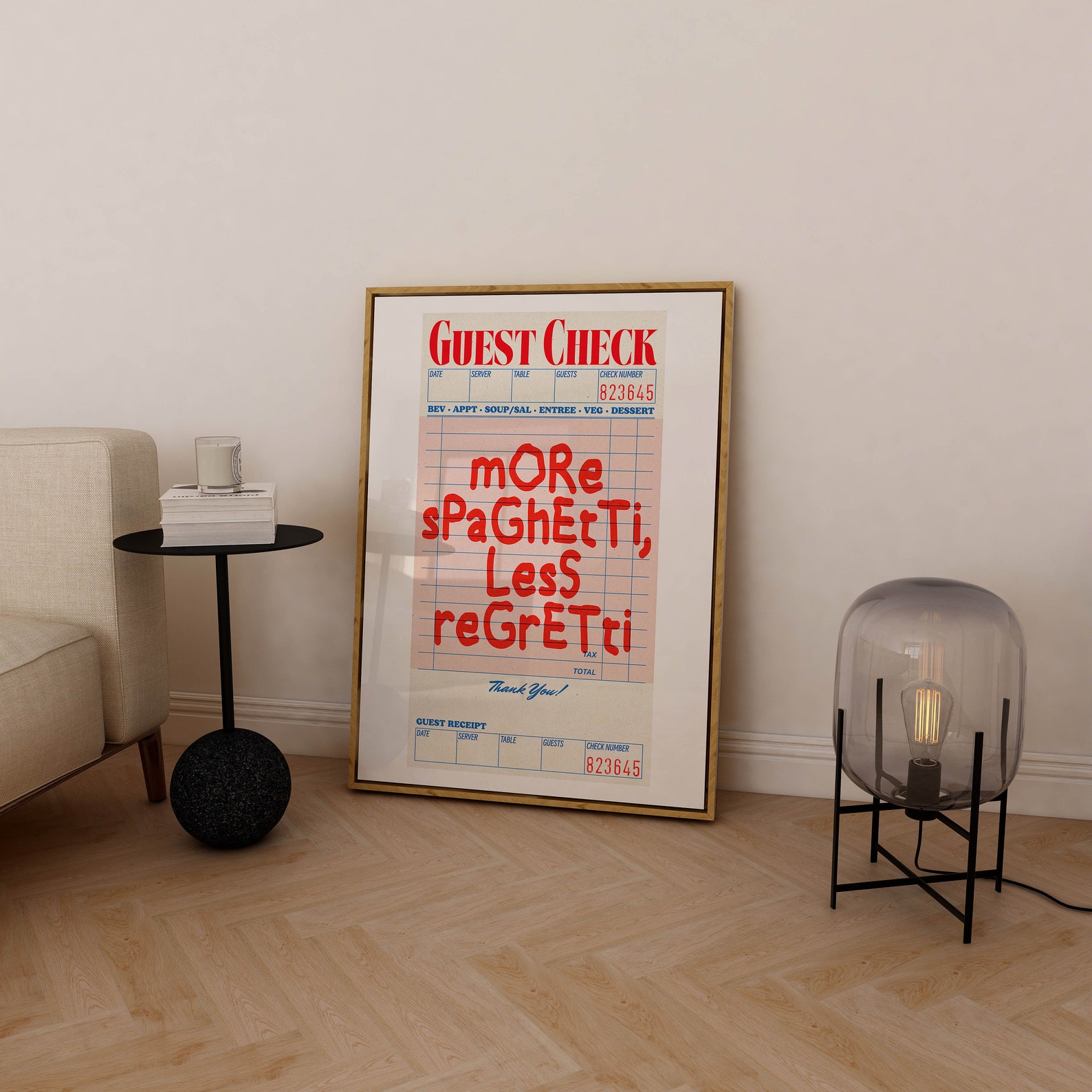 Guest Check Poster Funny Quote Wall Art Kitchen Decor Trendy - Etsy