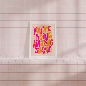 Affirmation Wall Art Teen Girl Room Decor Retro Art Print, Maximalist ...