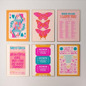Daily Positive Affirmation Wall Art Teen Girls Room Decor, Retro Art ...