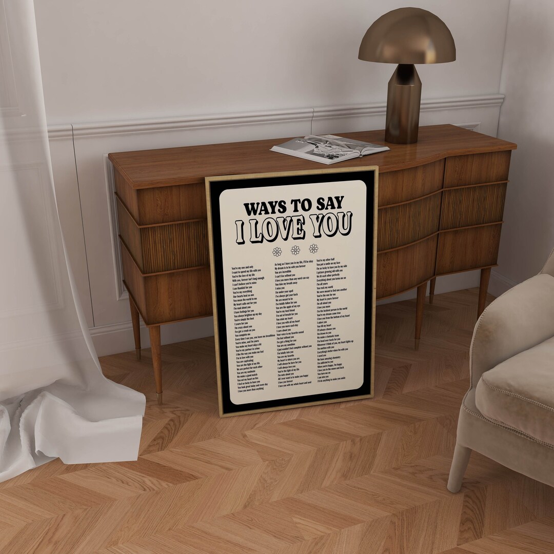 Ways to Say I Love You 70s Style Posters Aesthetic Room Decor for Teens ...