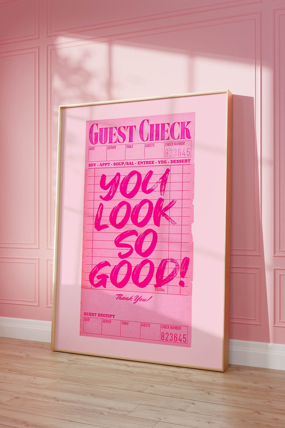 You Look so Good Guest Check Poster Y2k Art Print, Maximalist Wall Art ...