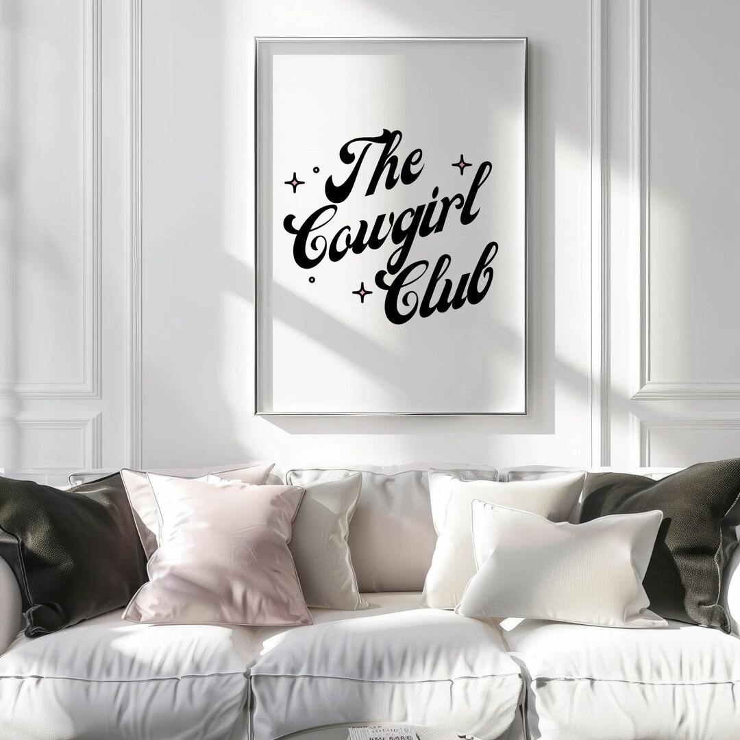 Cowgirl Western Art Retro Art Print Neutral Wall Art Apartment Decor ...