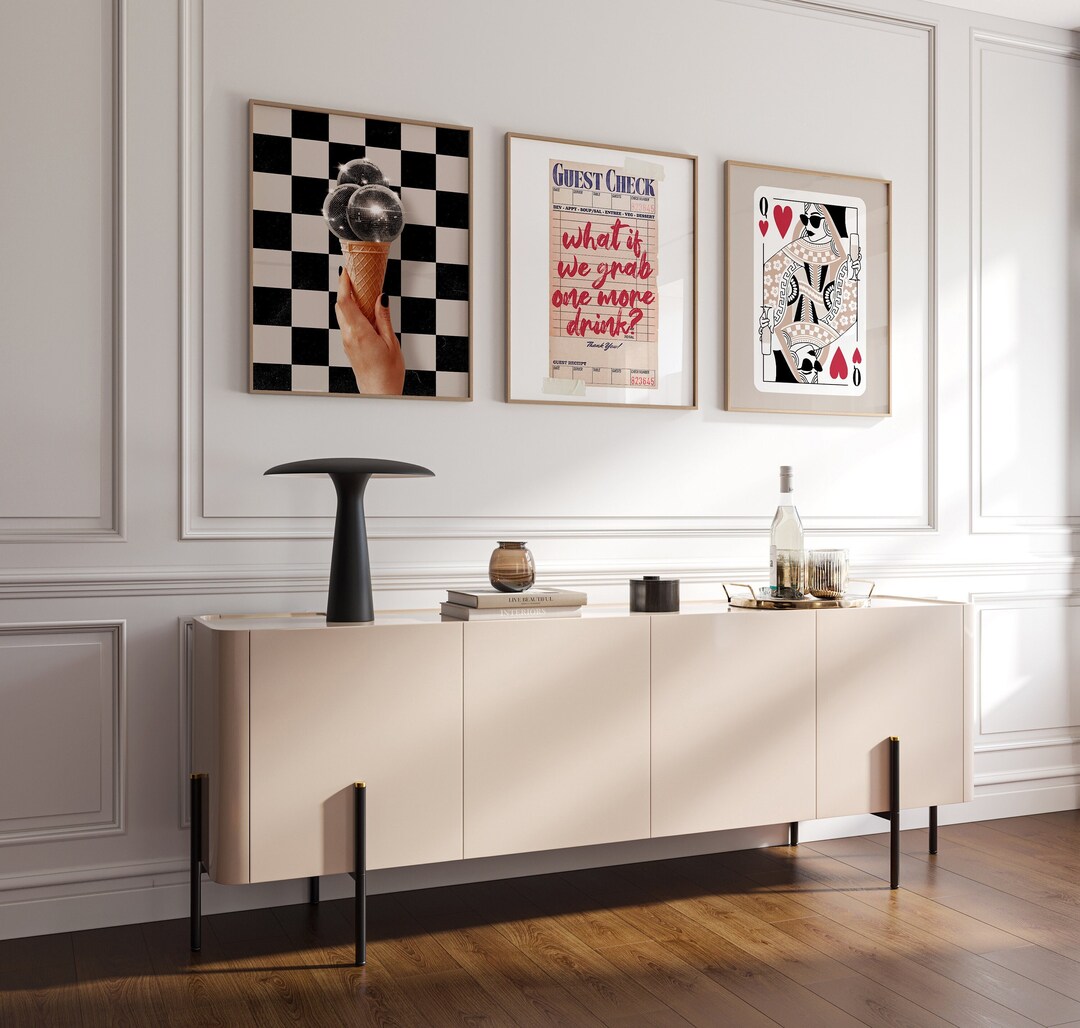 Maximalist Triptych Wall Art College Apartment Decor Aesthetic Trendy ...