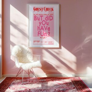 Guest Check Groovy Poster College Apartment Decor Aesthetic, Trendy ...