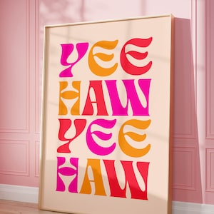 Yeehaw Maximalist Wall Art Retro Western Decor, Cowgirl Poster Preppy ...