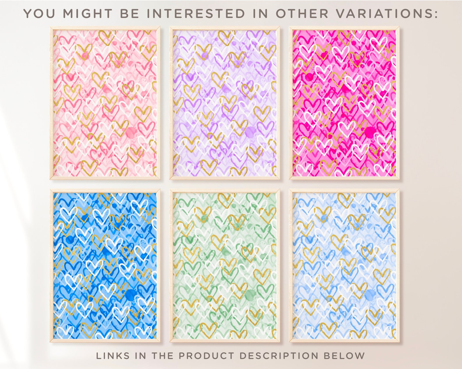 Pink Hearts Preppy Wall Art Printable Preppy Room Decor for - Etsy