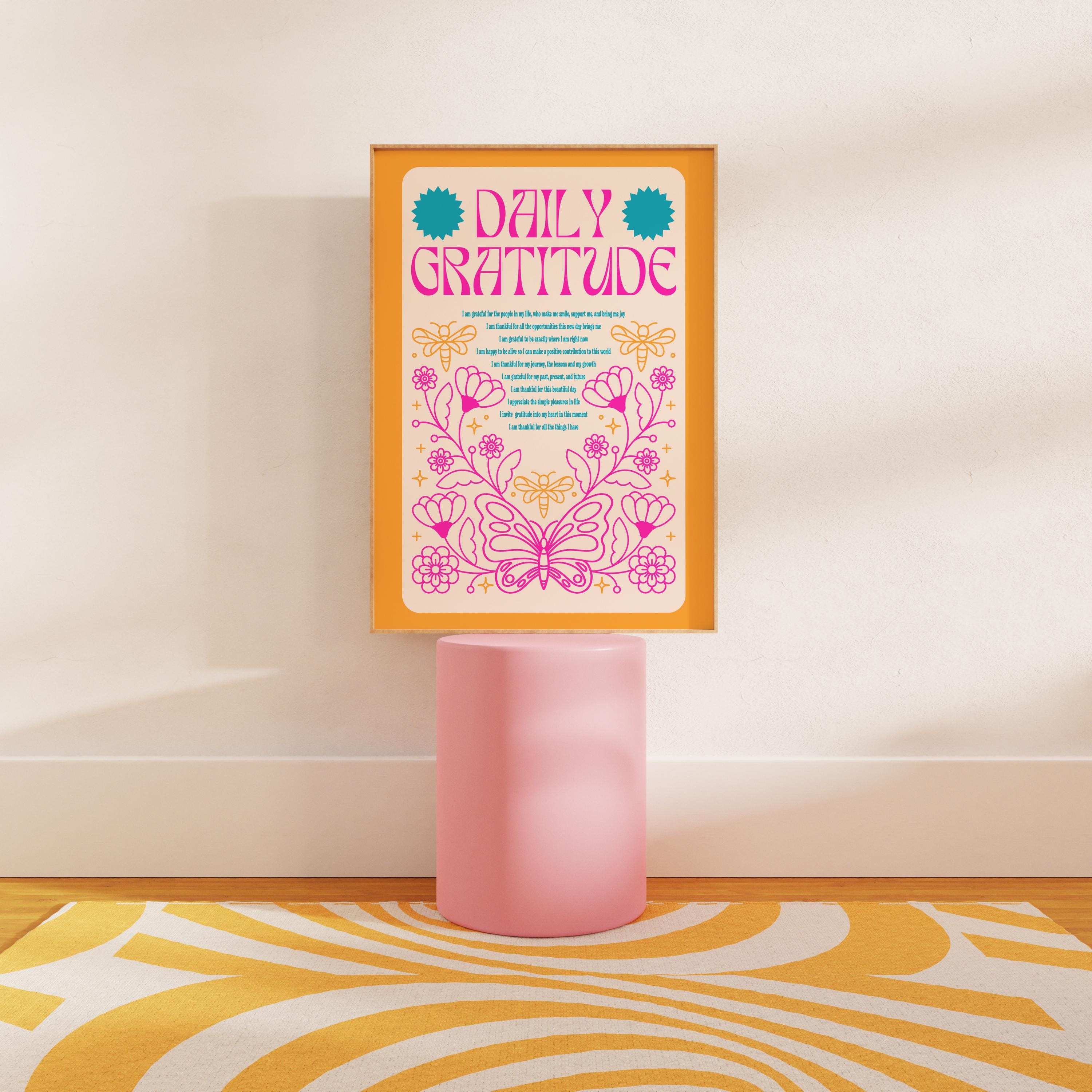 Daily Positive Affirmation Wall Art Teen Girls Room Decor, Preppy Stuff ...