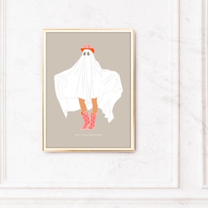 Ghost Aesthetic Poster Pink Halloween Decor Cute Halloween Ghost Decor ...