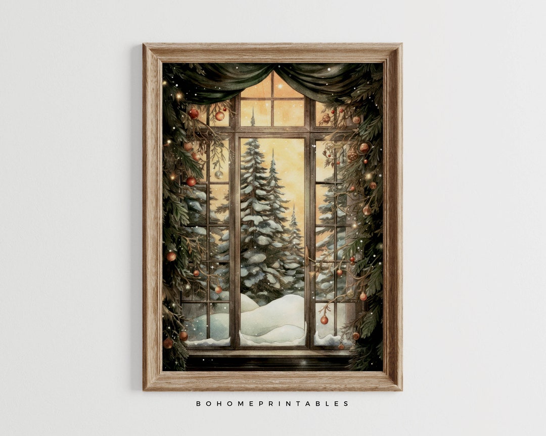 Farmhouse Christmas Wall Art Printable Winter Home Decor, Vintage ...