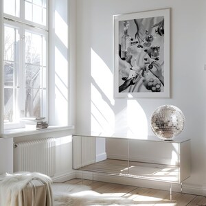 Funky Wall Art Black and White Print Bar Cart Decor, College Apartment ...