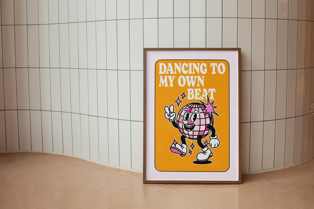70s Groovy Retro Art Print Pink Poster Wall Art Trendy Prints, Disco ...