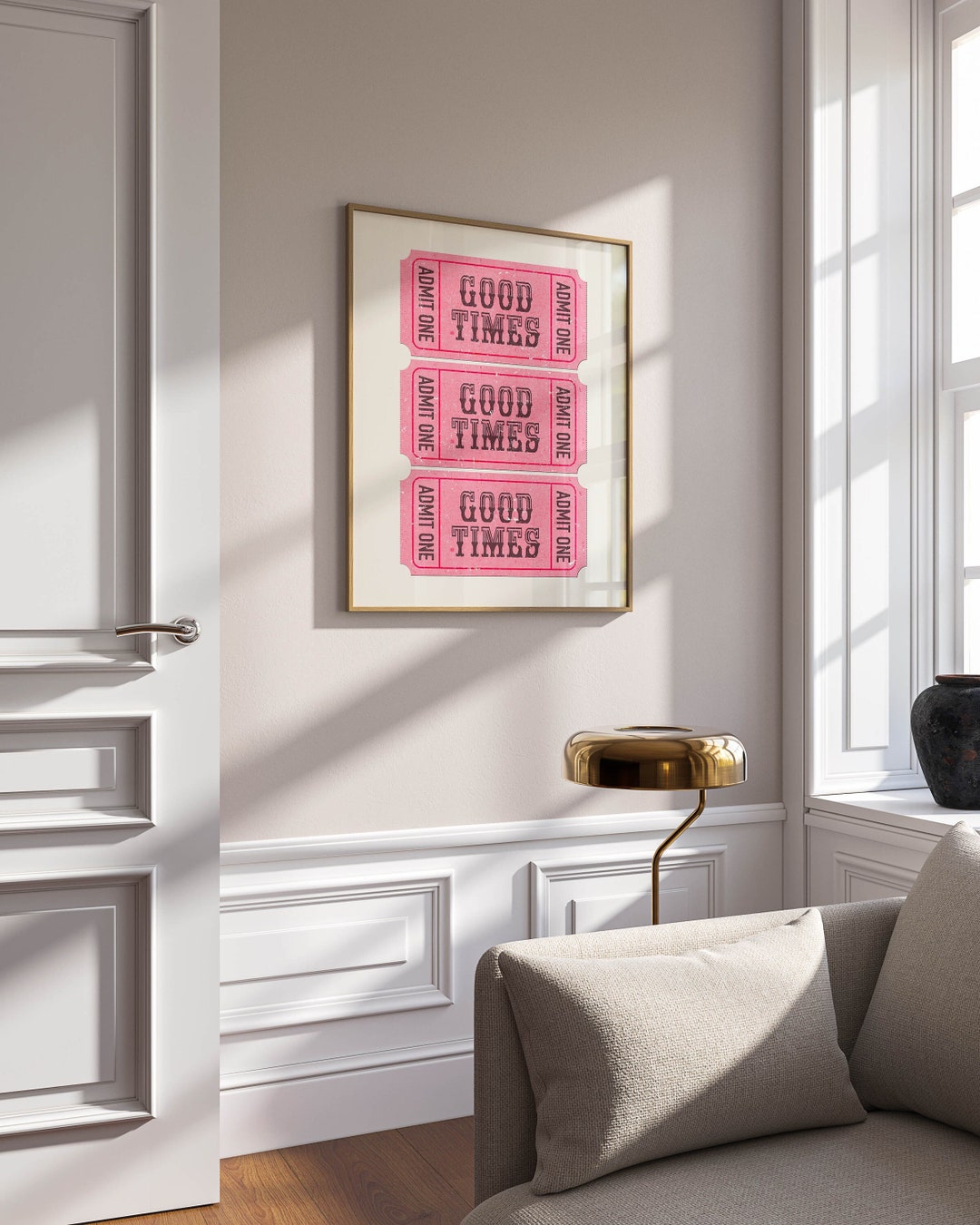 Good Times Ticket Retro Wall Art, Digital Download Bar Cart Art College ...