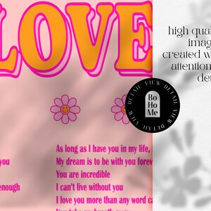 Daily Positive Affirmation Wall Art Teen Girls Room Decor, Retro Art ...