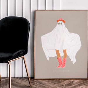 Ghost Aesthetic Poster Pink Halloween Decor Cute Halloween Ghost Decor ...