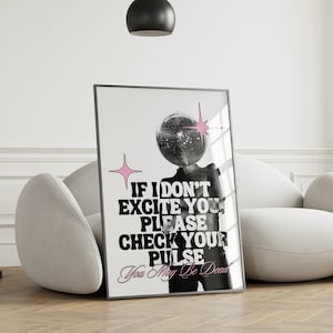 Retro Disco Art Print Funky Wall Art Cute Apartment Decor, Y2k Poster ...