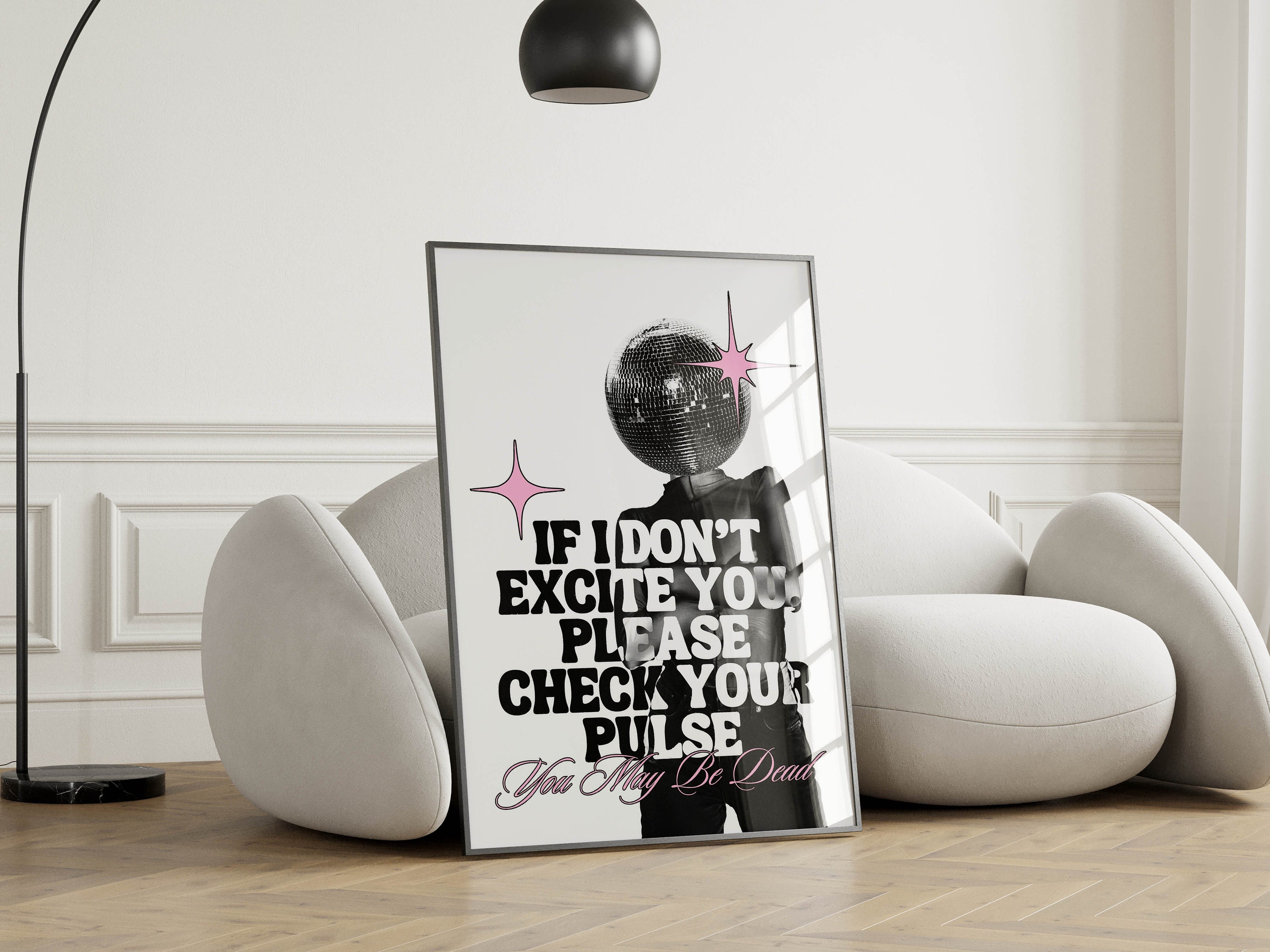 Retro Disco Art Print Funky Wall Art Cute Apartment Decor, Y2k Poster ...