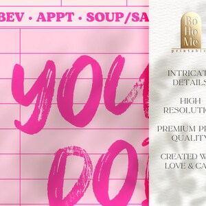 Guest Check Wall Art Motivational Poster Pink Decor, Guest Check Print ...