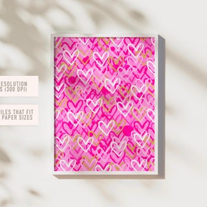 Pink Heart Preppy Wall Art Printable Preppy Room Decor for - Etsy