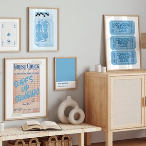 Coastal Cowgirl Poster Dorm Decor Gallery Wall Art Set of 9, Blue Wall ...