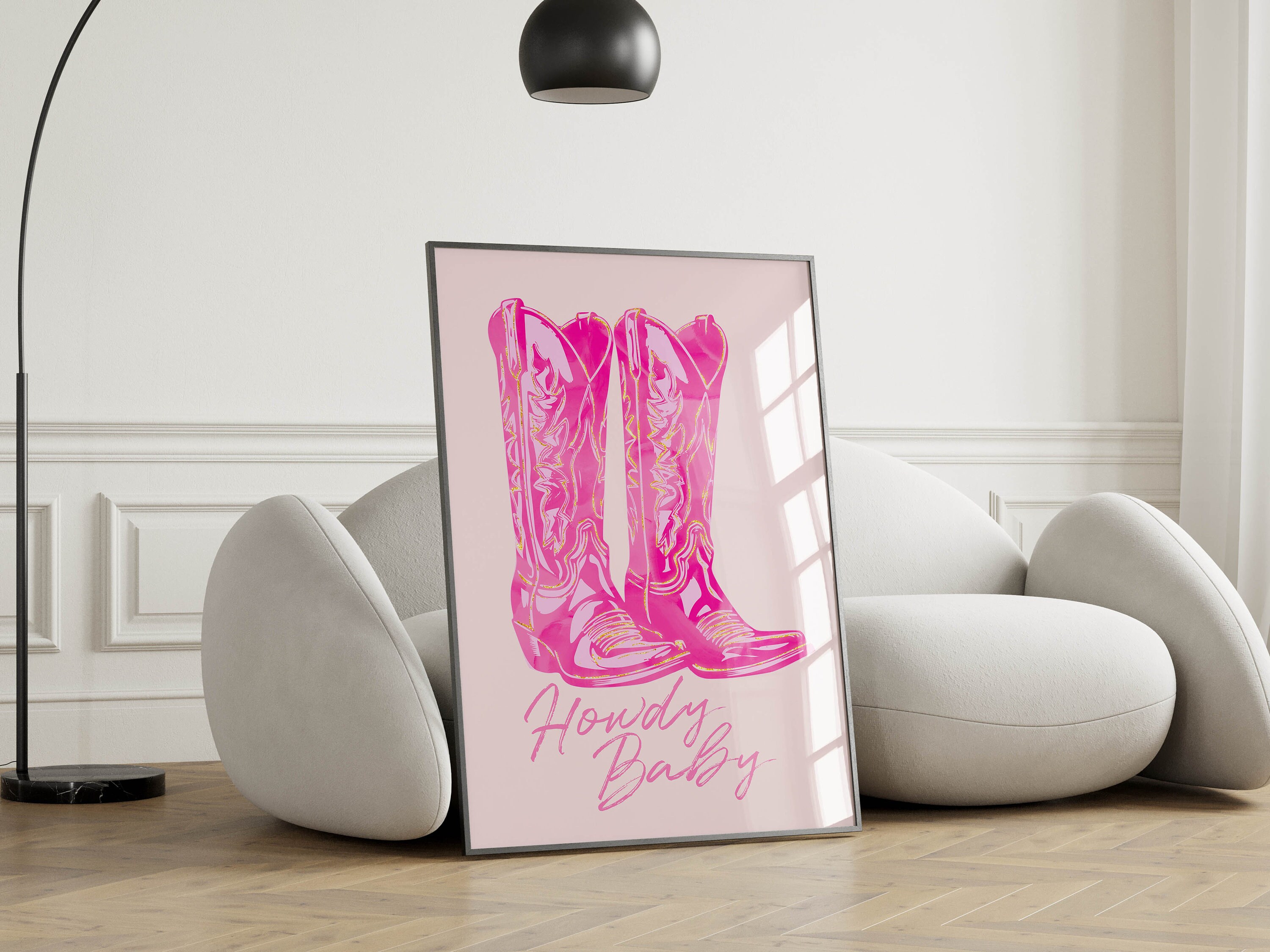 Cowgirl Poster Pink Wall Art Trendy Apartment Decor, Pink Room Decor ...