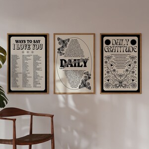 Spiritual Affirmation Wall Art Funky Decor Aesthetic Poster Triptych ...