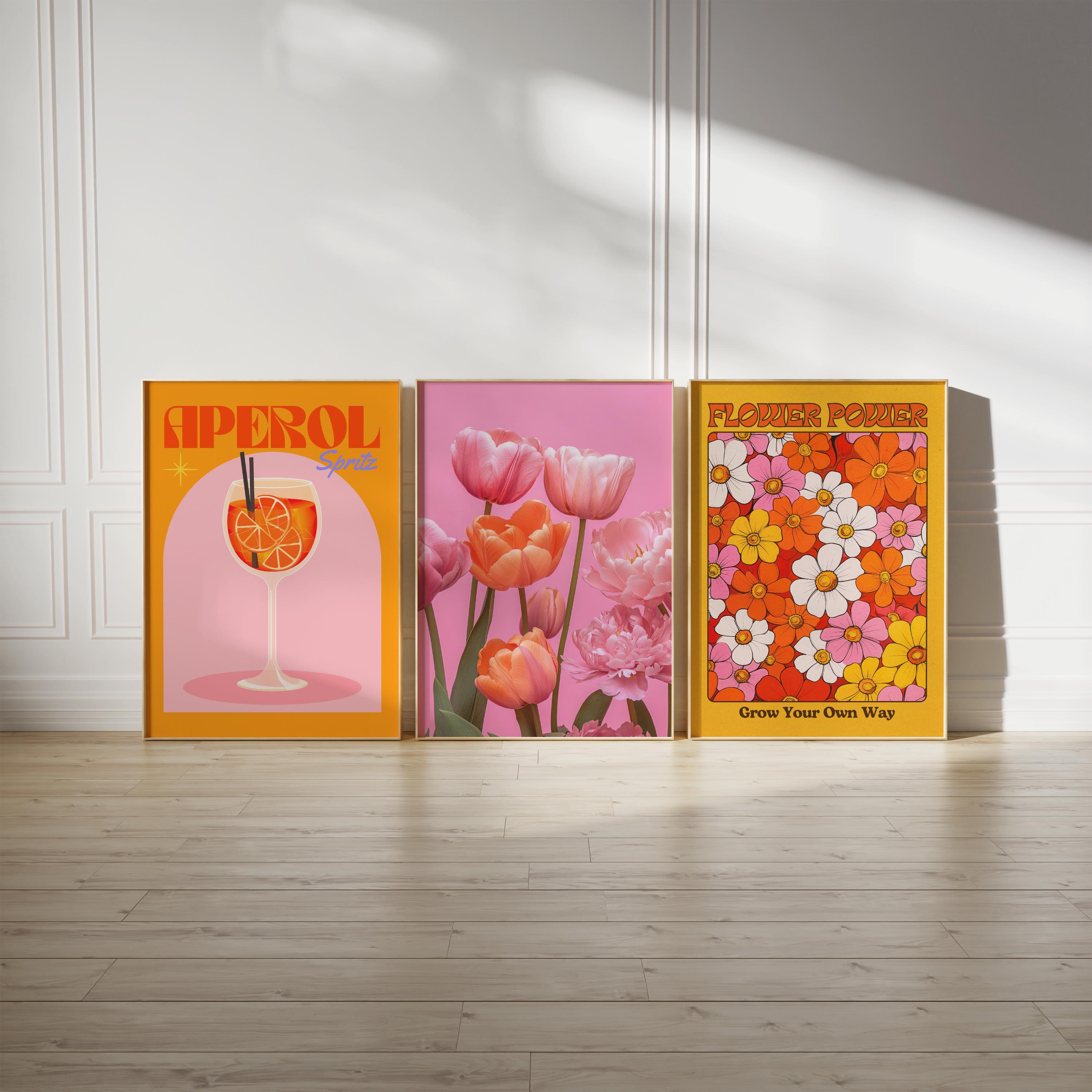 Funky Wall Art Prints Trendy Set of 17 Preppy Prints Dopamine Decor ...