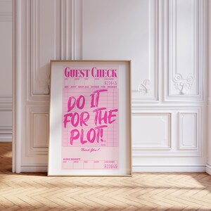 Do It for the Plot Pink Wall Art Trendy Apartment Decor Funky Guest ...