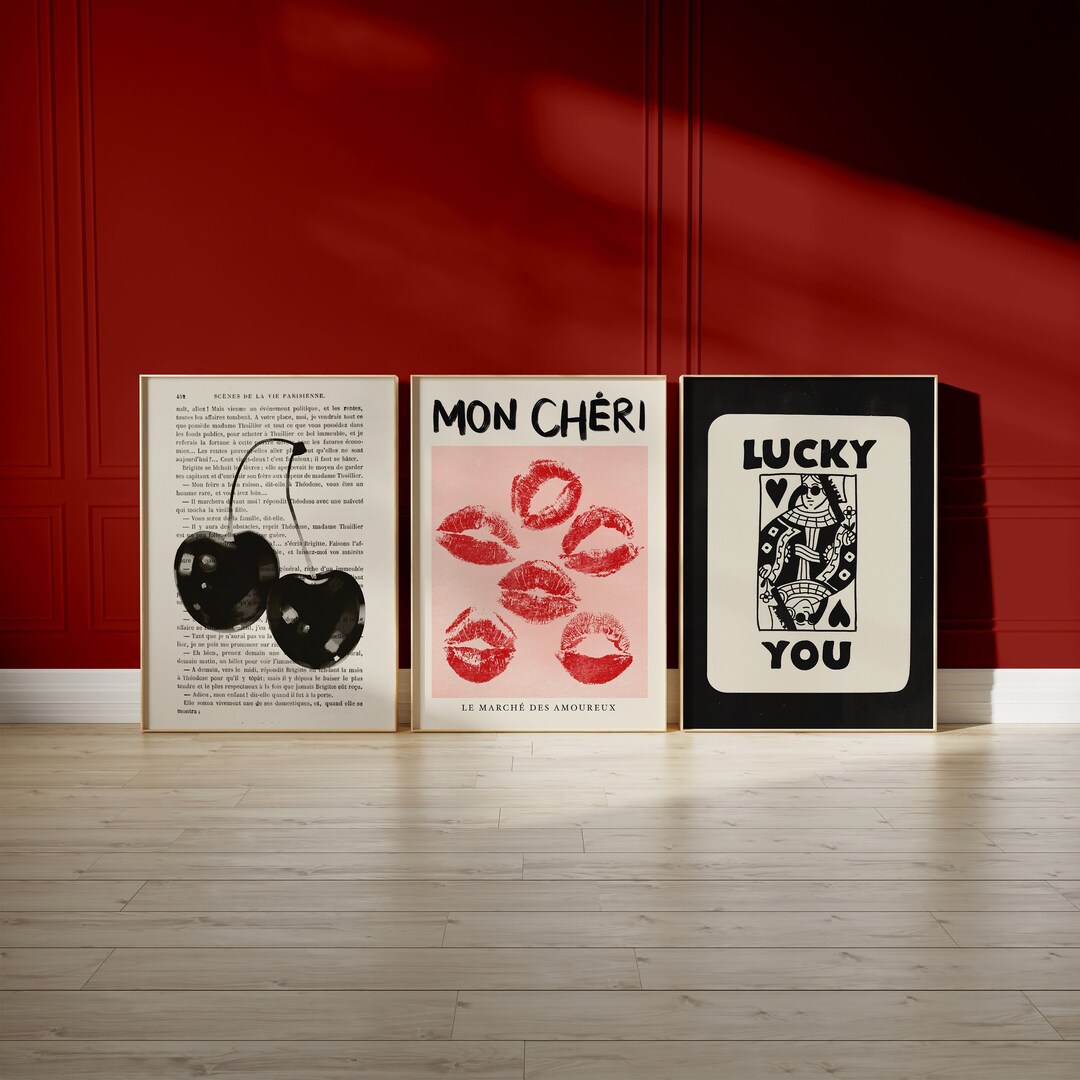 Retro Wall Art Set of 3 Posters Unique Apartment Decor, 70s Groovy ...