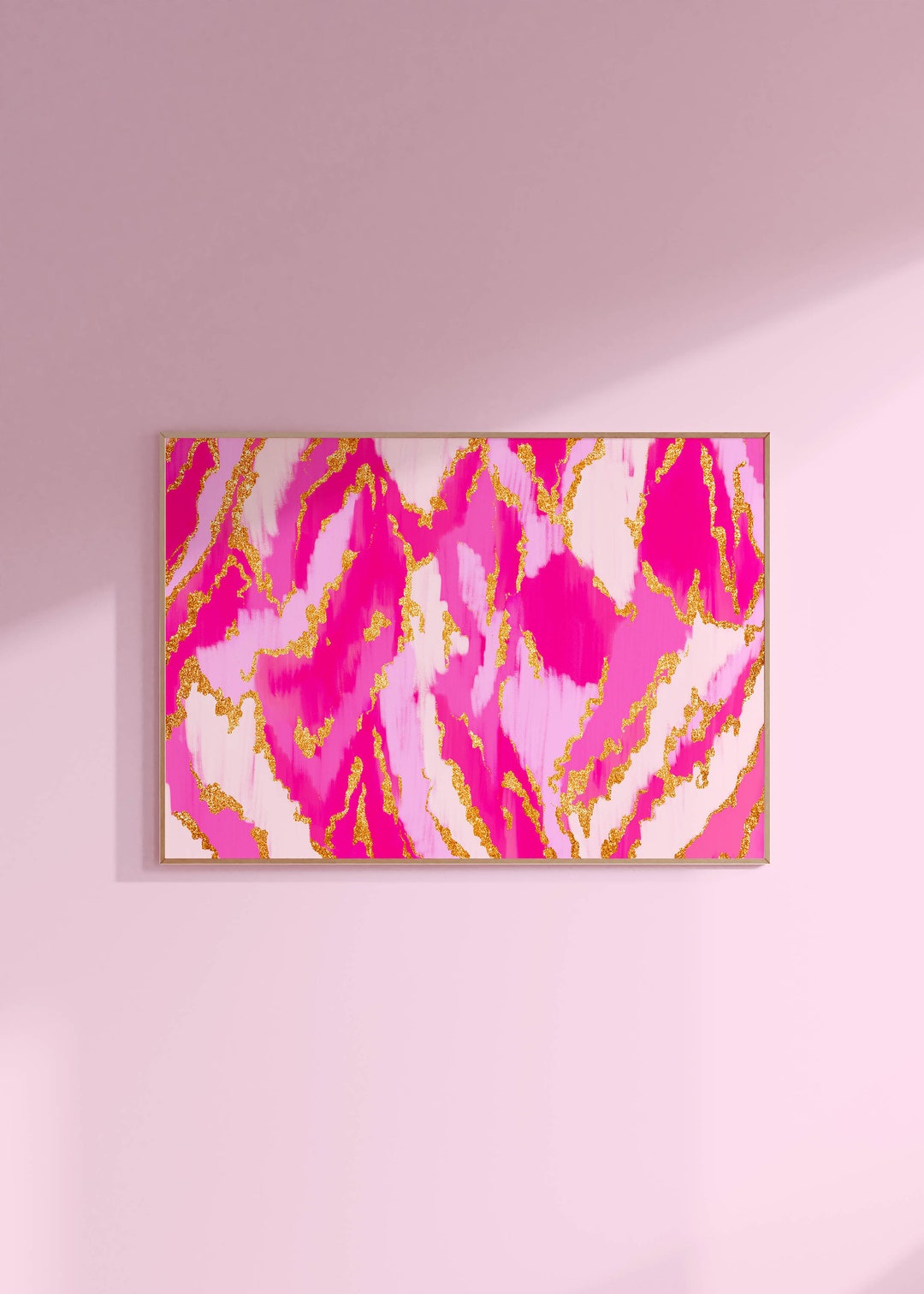 Pink Abstract Painting Preppy Room Decor, College Dorm Decor Colorful ...