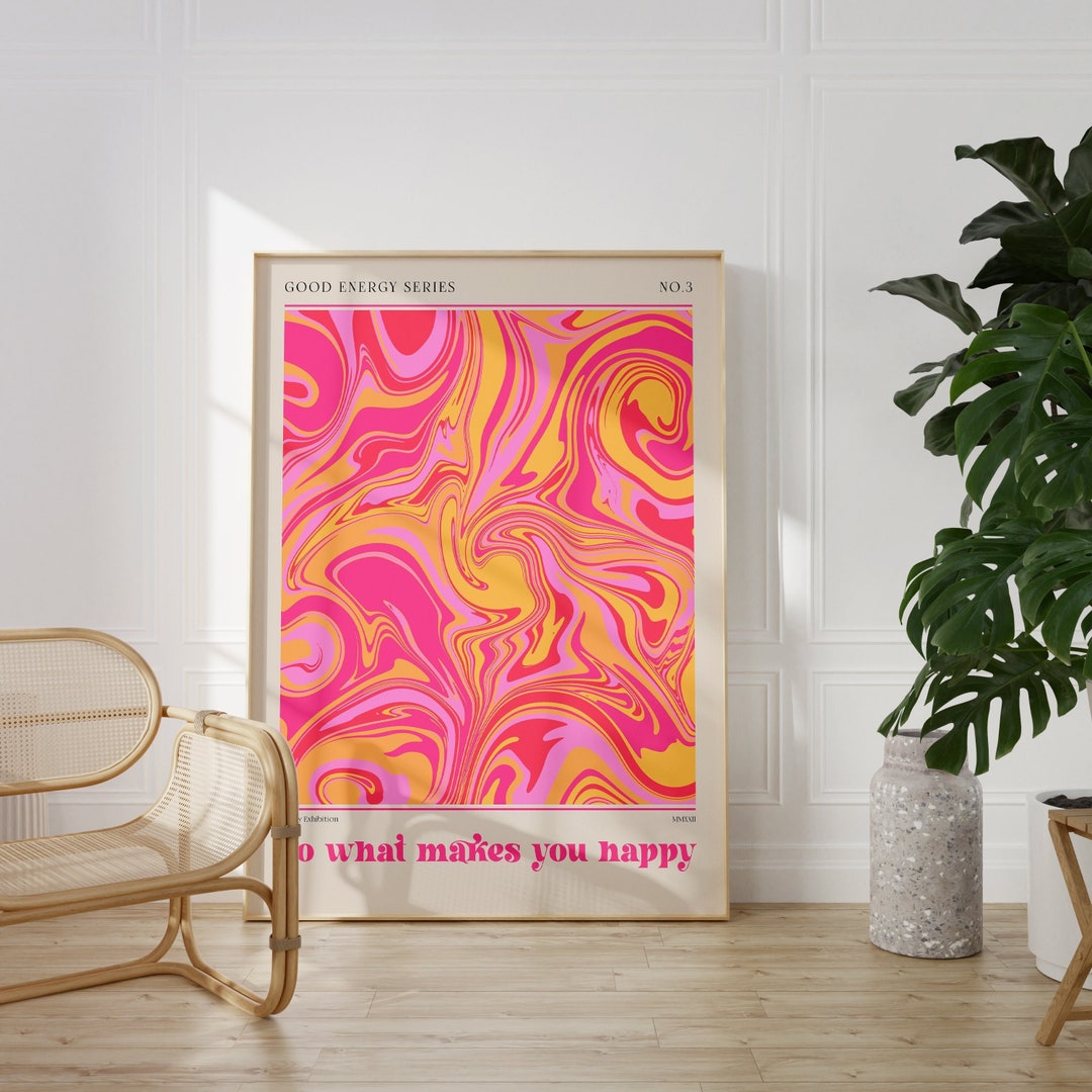 Motivational Art Exhibition Poster, Girly Wall Art Preppy Room Decor ...
