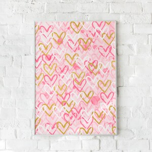 Pink Hearts Preppy Wall Art Printable Preppy Room Decor for - Etsy