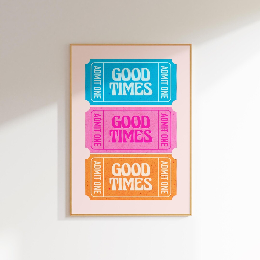 Good Times Ticket Preppy Room Decor, Girls Room Decor Retro Aesthetic ...