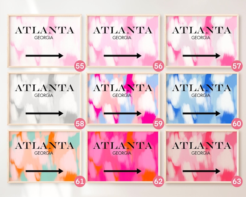 Custom Location Sign Preppy Wall Art Printable Dorm Decor - Etsy