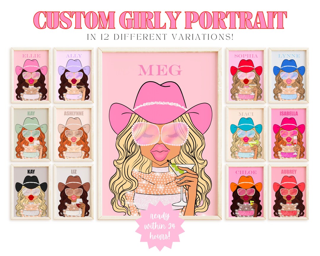 Custom Girly Portrait 6 College Apartment Decor Aesthetic - Etsy
