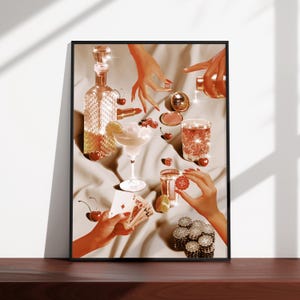 Trendy Retro Wall Art Print Bar Cart Decor 3 Piece Wall Art Funky Wall ...