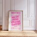 Guest Check Wall Art Motivational Poster Pink Decor, Guest Check Print ...