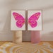 Pink Split Butterfly Art Preppy Painting Y2k Room Decor - Etsy