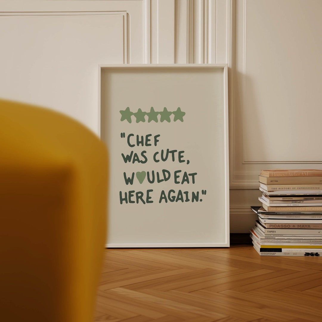 Funny Kitchen Poster Sage Green Wall Art, Funny Wall Art Retro Kitchen ...