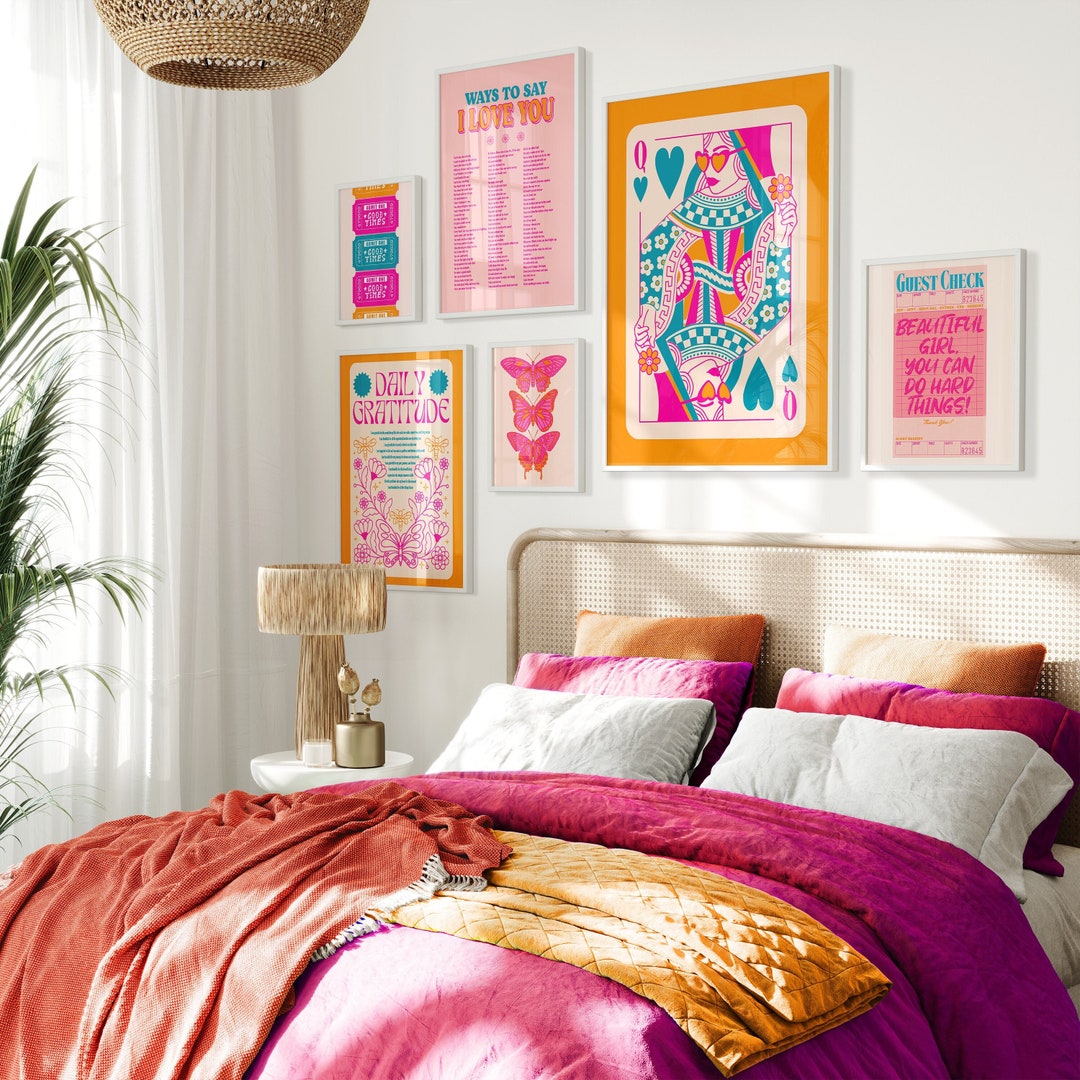 Daily Positive Affirmation Wall Art Teen Girls Room Decor, Retro Art ...