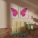 Pink Split Butterfly Art Preppy Painting Y2k Room Decor - Etsy