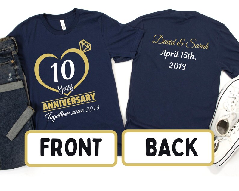 Custom Anniversary Date Shirt: Personalized Couple Matching Outfit - Etsy