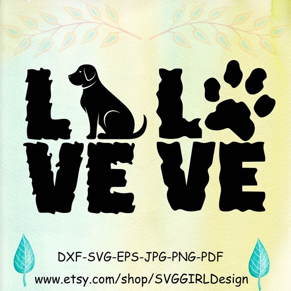 Love Dogs SVG Clipart Love Dog Silhouette Dog Love Svg - Etsy