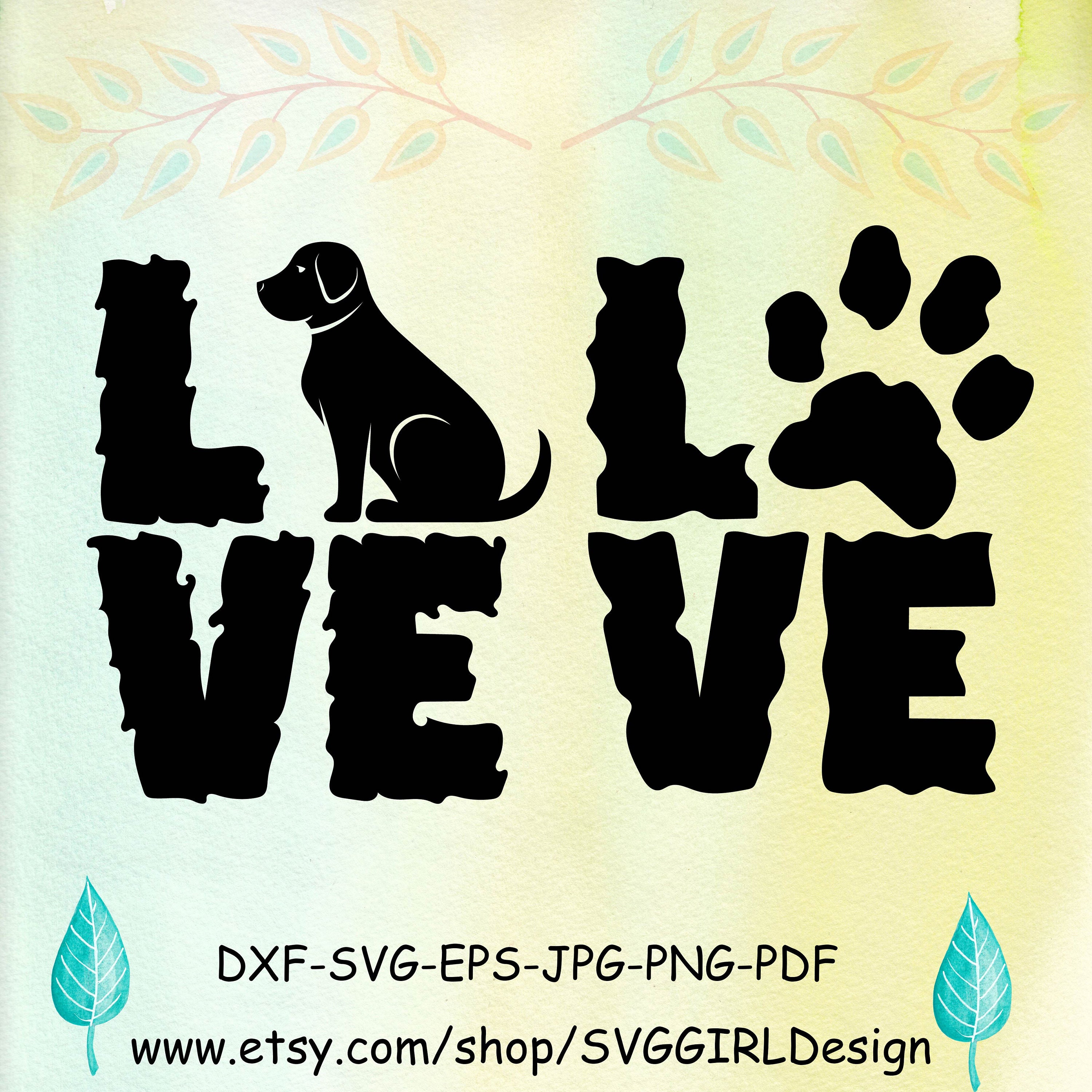 Love Dogs SVG Clipart Love Dog Silhouette Dog Love Svg - Etsy