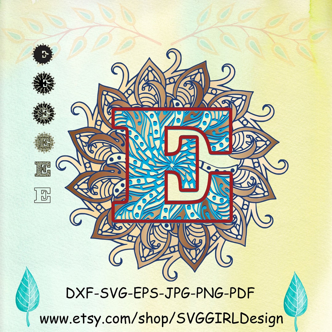 Layered Letter E, DXF Alphabet Letter E, Wall Art Multilayer Letter ...