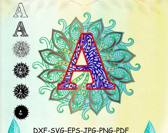 Layered Mandala Alphabet Svg - Etsy
